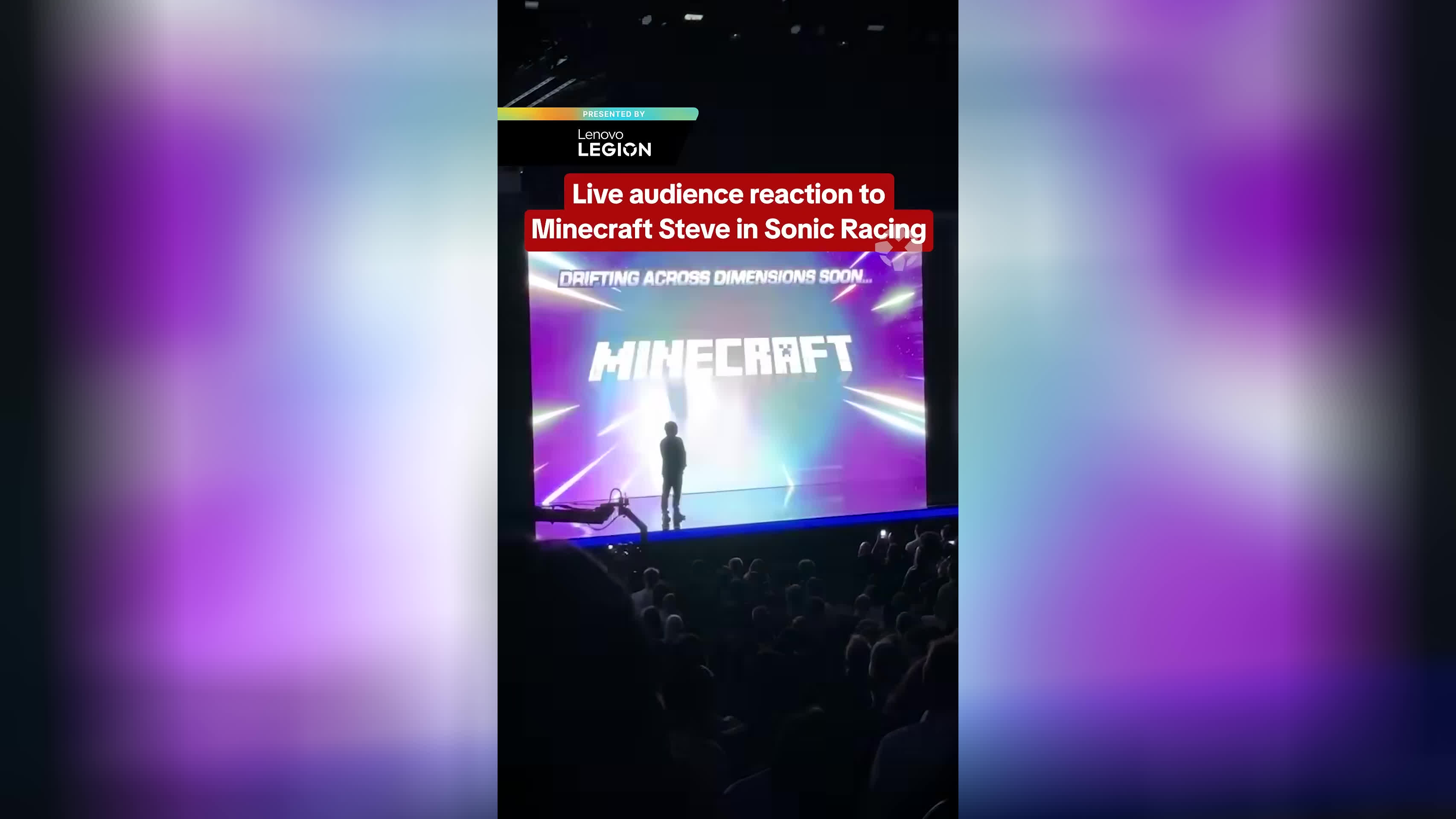 تماشای ویدیو: Audience Reaction to Minecraft Steve in Sonic Racing ...